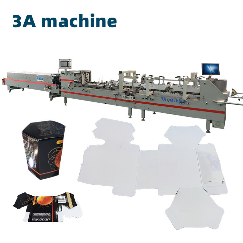 SHH 800AG-2 Automatic Bottom Lock Glue Spreader Carton Folder Gluing ...