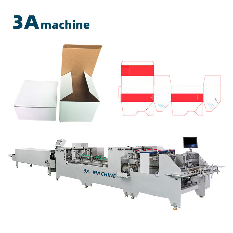 1300JGKW PLC Controlled Dual- Lock Bottom Folding Gluing Machine for ...