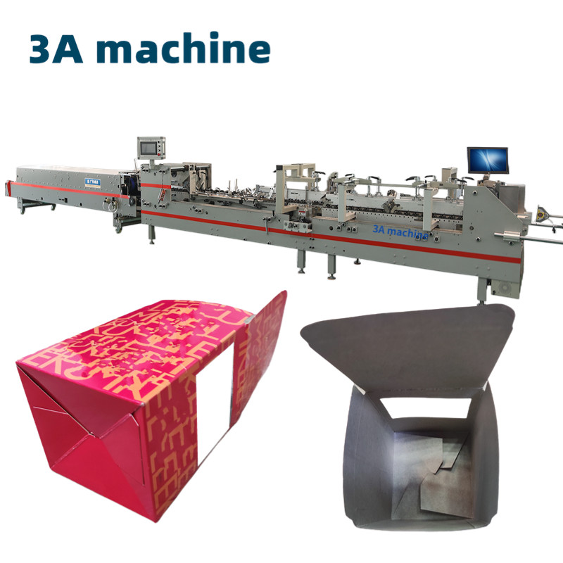 Bottom Lock and Side Glue Semi Automatic Folder Gluer for High Speed ...