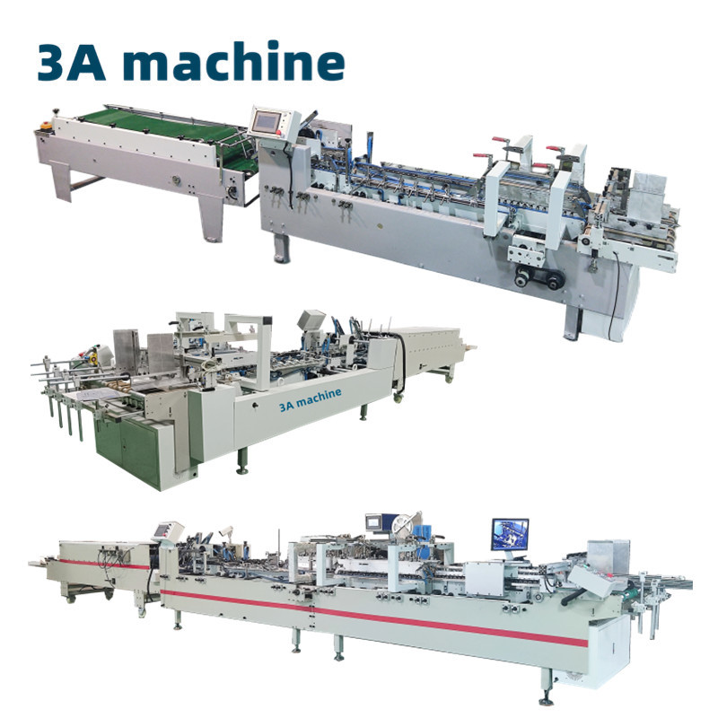 PLC Controlled Automatic Folder Gluing Machine for Side Glue Straight ...